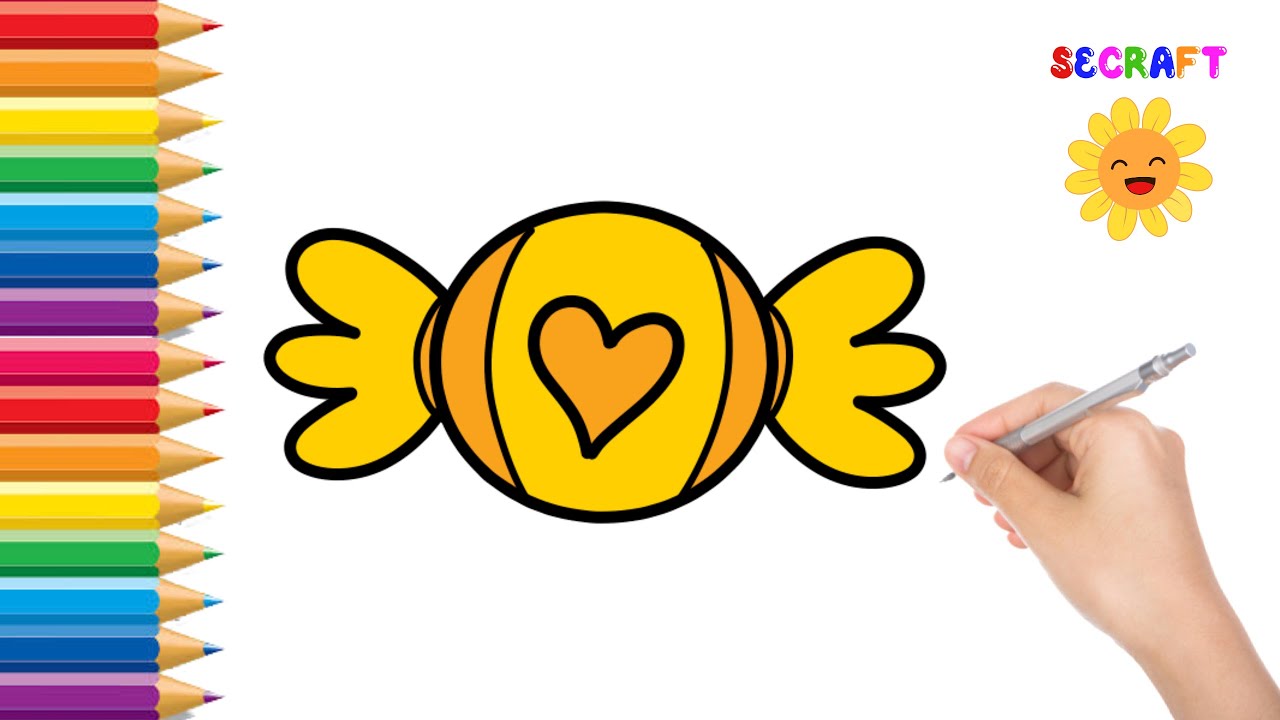 How to Draw Candy Easy, Cute Drawing for Kids - YouTube
