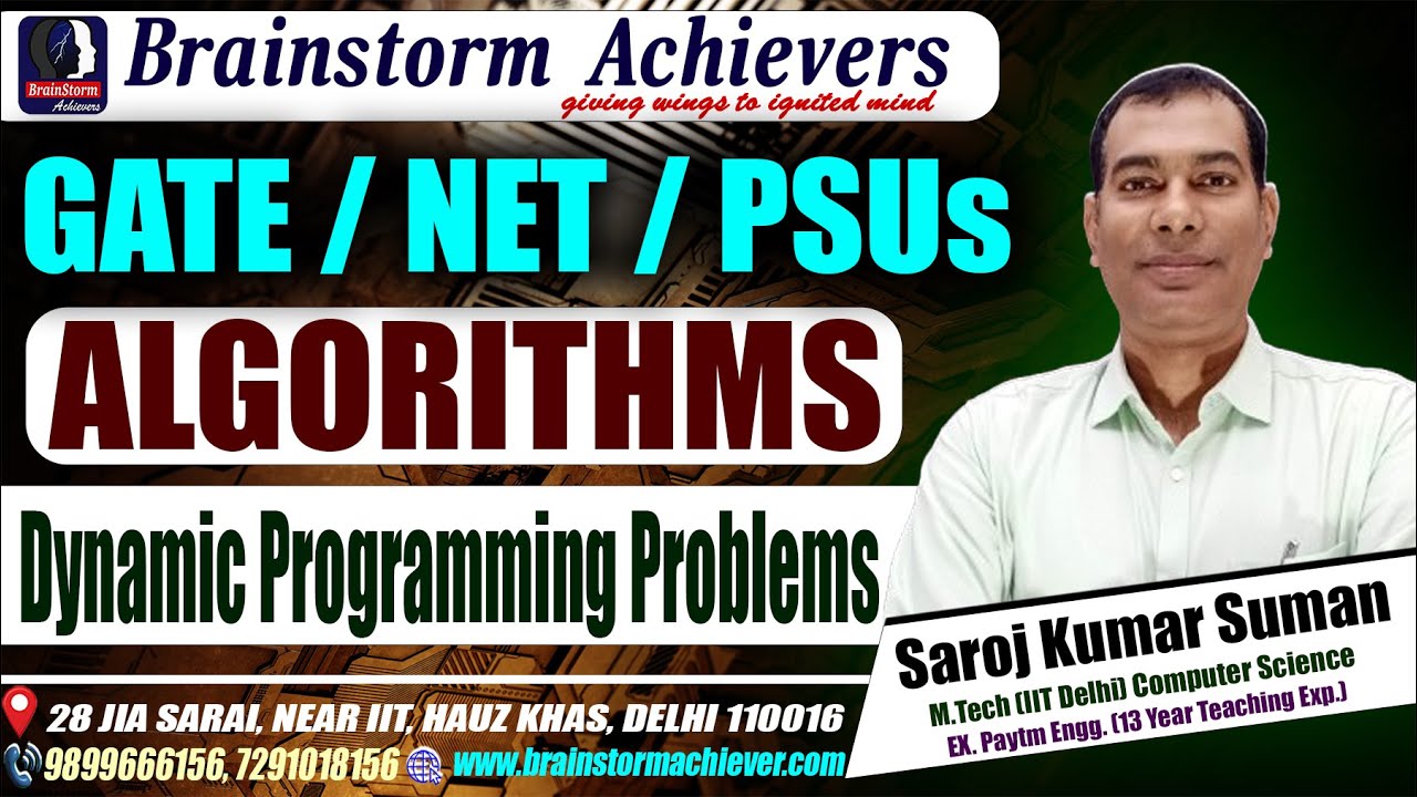 Advance Algorithms (Dynamic Programming Problems) - YouTube