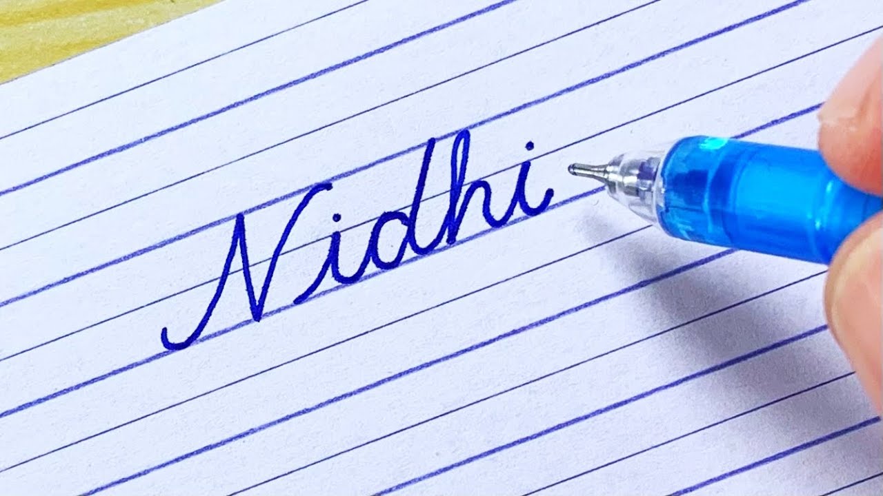 “Nidhi” name in cursive writing - YouTube