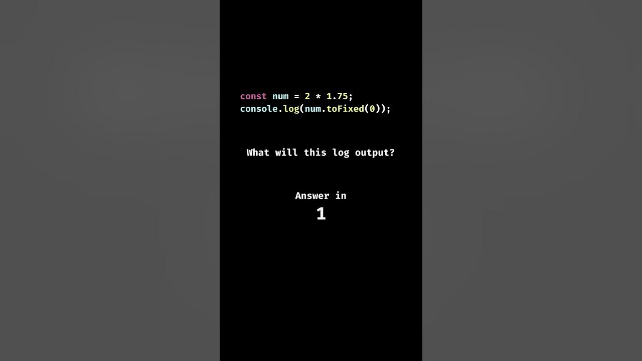 Coding Question Of The Day 36 - What will this log output? #shorts #javascript #100daysofcode ...