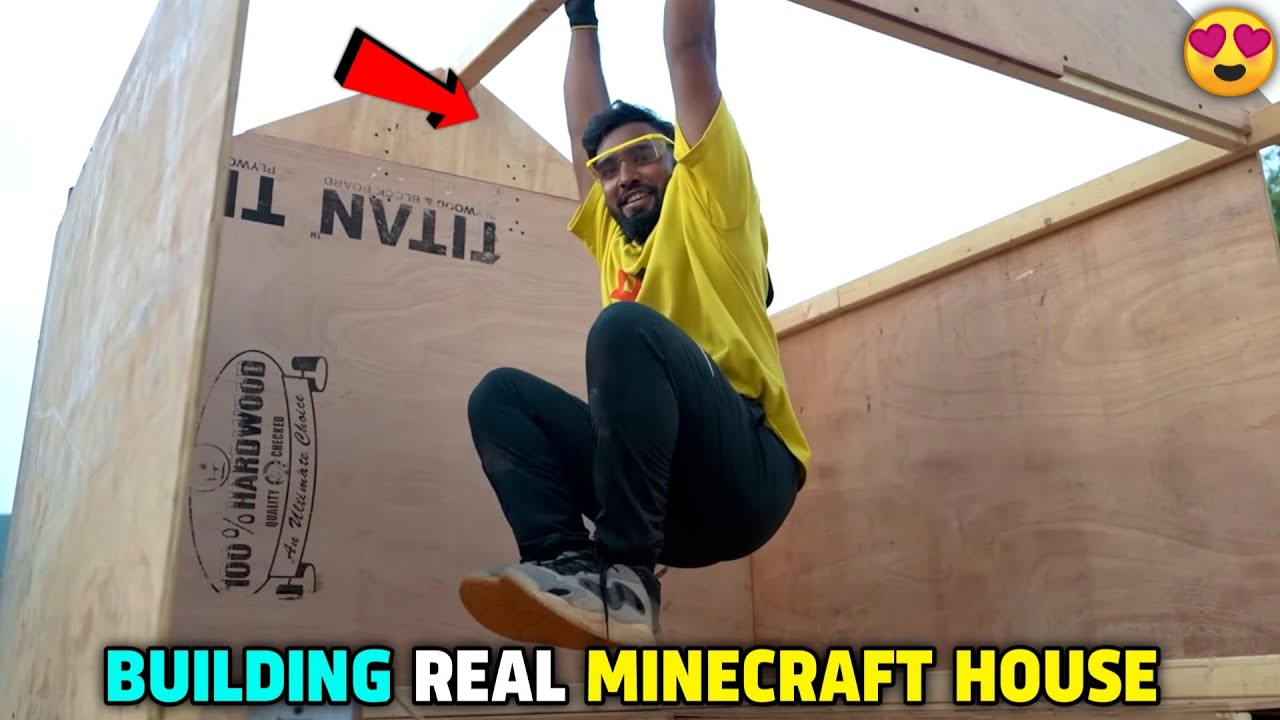 TECHNO GAMERZ BUILDS REAL MINECRAFT HOUSE | TECHNO GAMERZ | UJJWAL ...