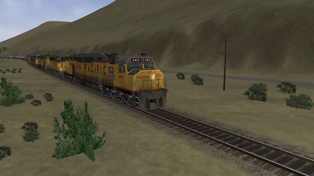 Open Rails Train Simulator UP Centennial intermodal train! Trainchasing ...
