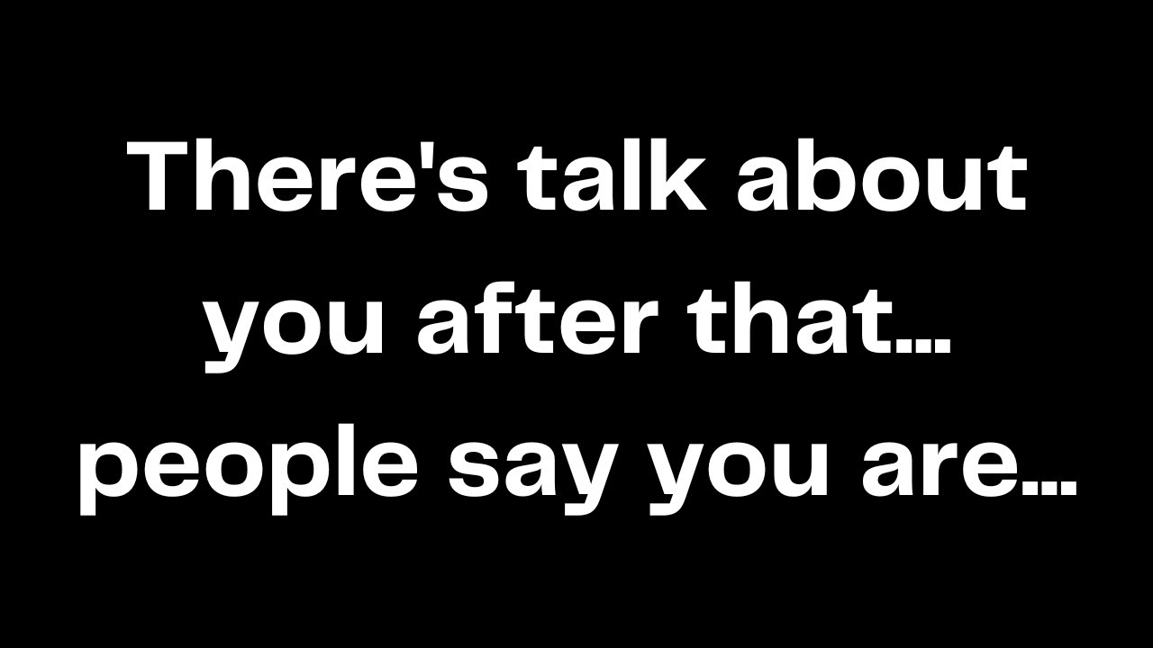 There's talk about you after that... people say you are... - YouTube