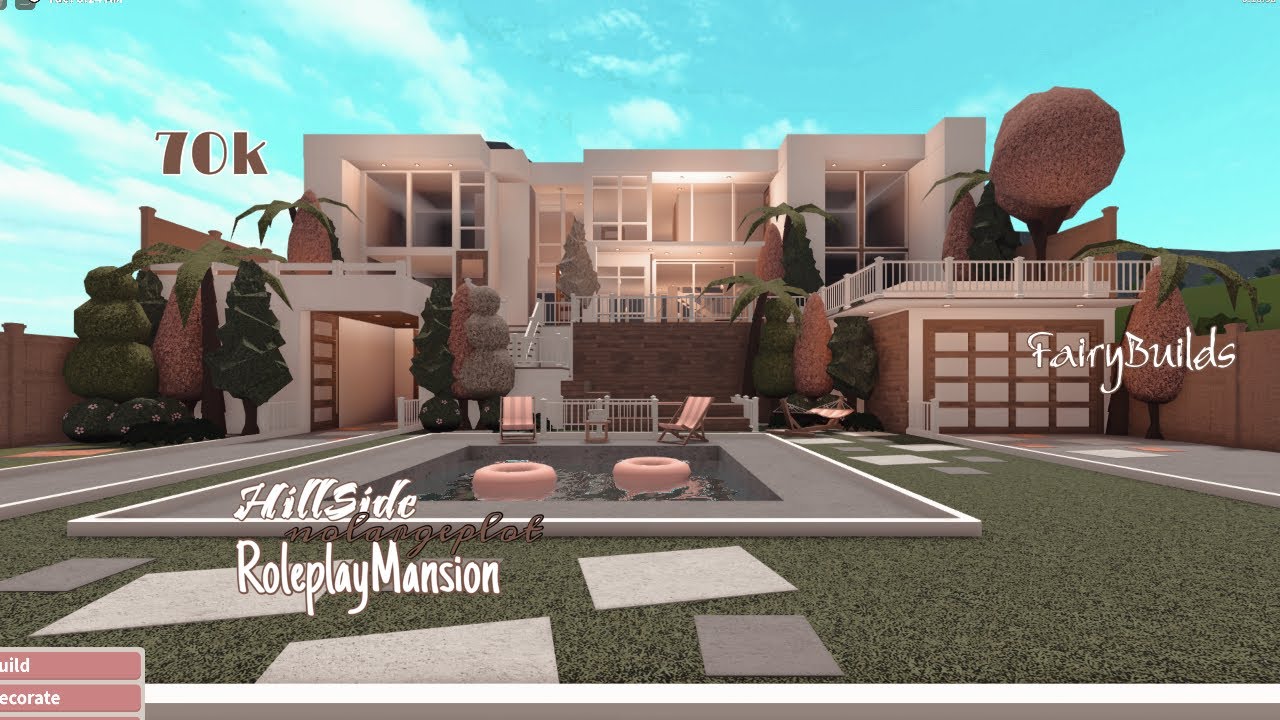 Bloxburg||70k Hillside Roleplay Mansion||SpeedBuild(Nolargeplot)House ...