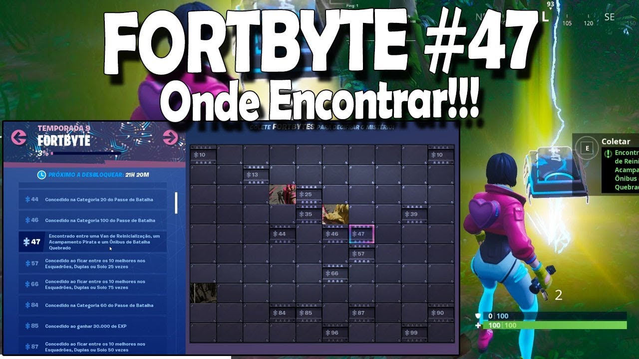 ONDE ENCONTRAR O FORTBYTE 47 - PIPOCO FORTNITE - YouTube
