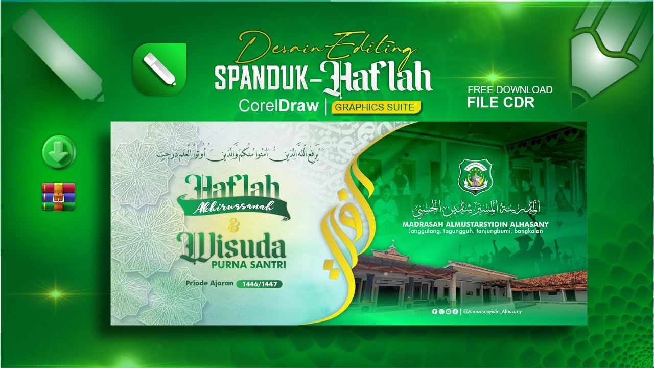 Tutorial edit spanduk haflah di coreldraw FREE DOWNLOAD FILE CDR - YouTube