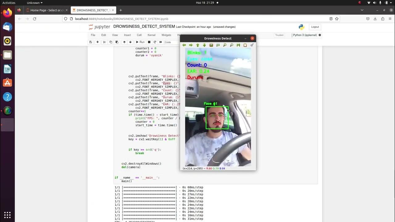 Python Opencv ve Tensorflow ile yorgunluk algılama sistemi - YouTube