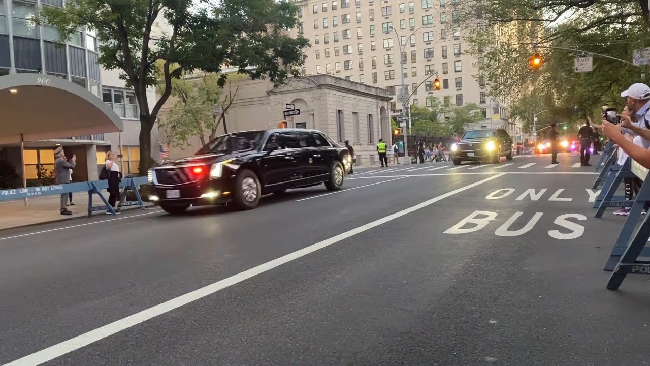 Donald Trump's Presidential Motorcade in NYC via 5th Avenue in ...