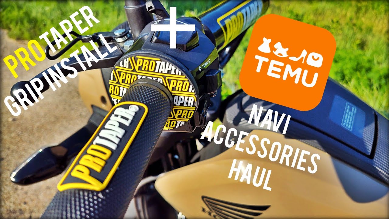 Honda Navi Pro Taper Grip Install & Temu Motorcycle Accessories Haul ...