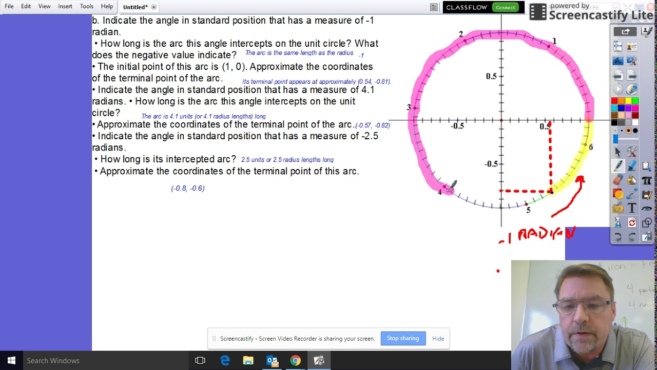 Pre-cal Real numbers on the Unit Circle. - YouTube