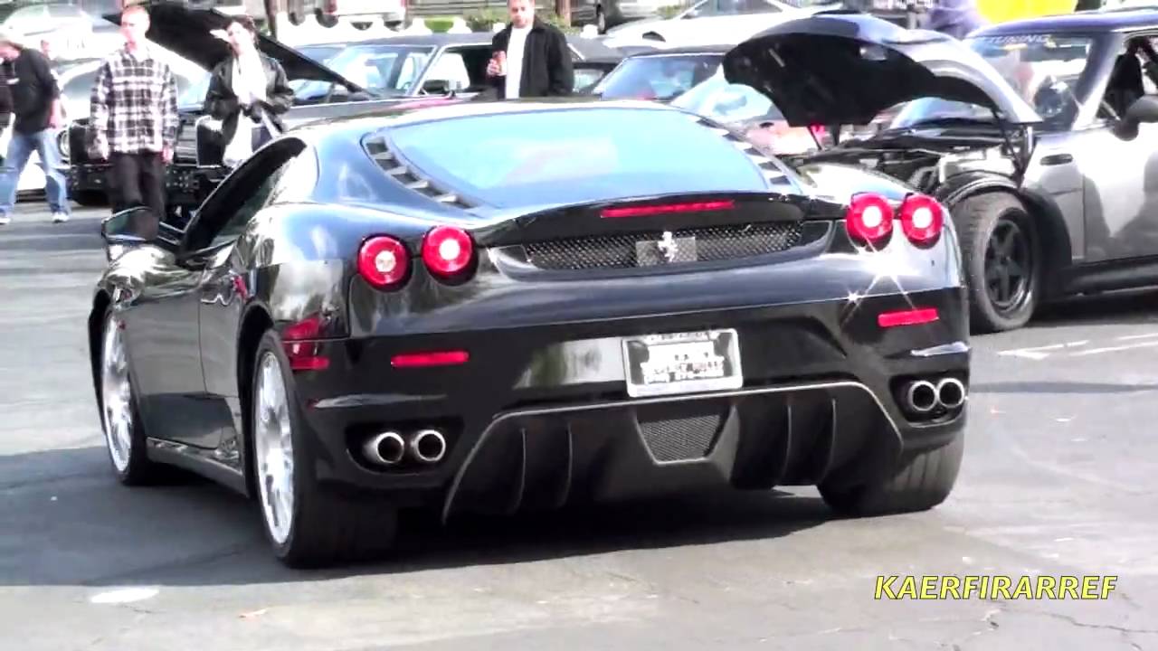 Ferrari F430 Matte Black and two F430 Scuderias - YouTube