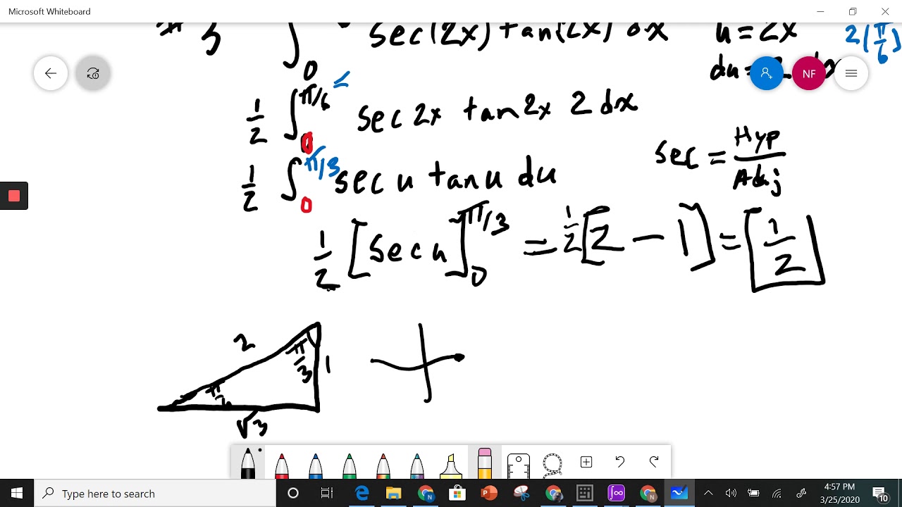 Definite Integrals u sub trig ln 3&4 - YouTube