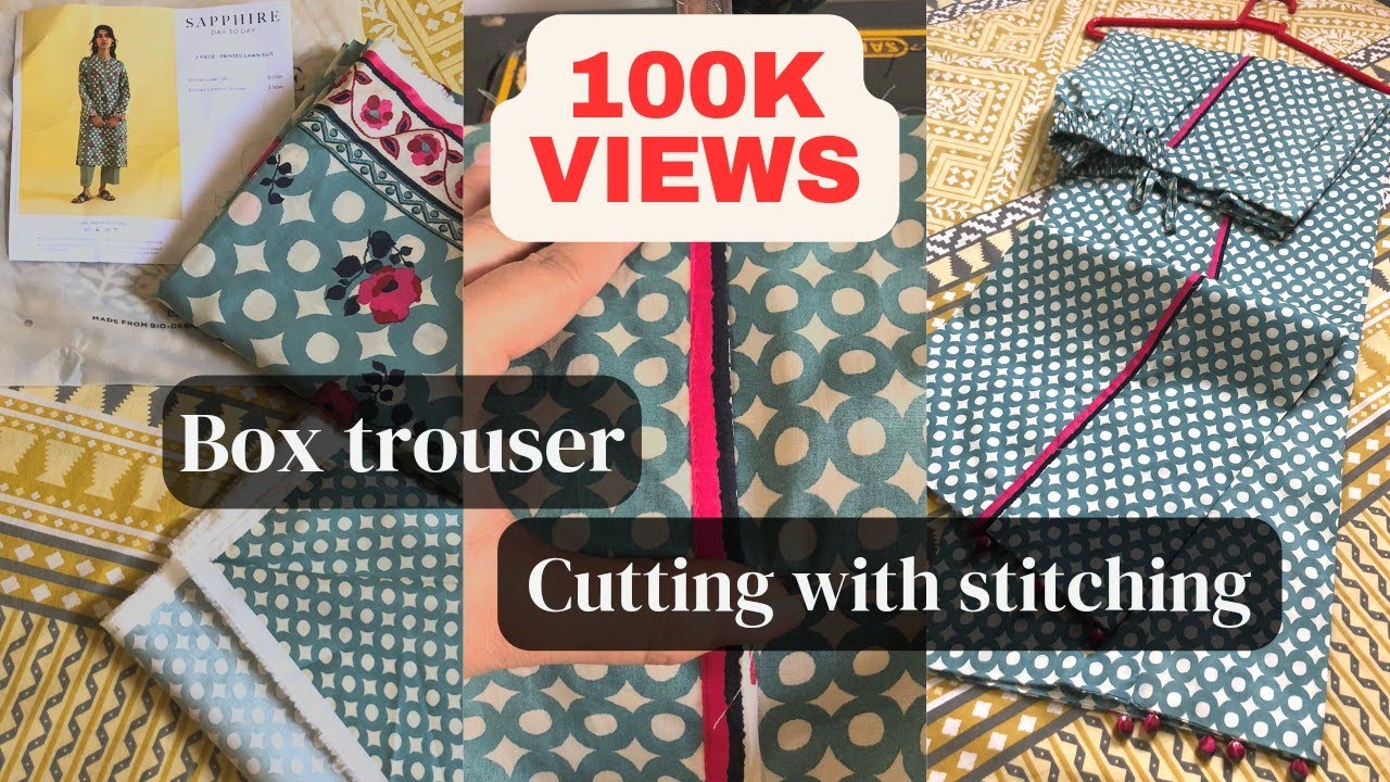 Box trouser || step by step cutting with stitching || very easy box ...