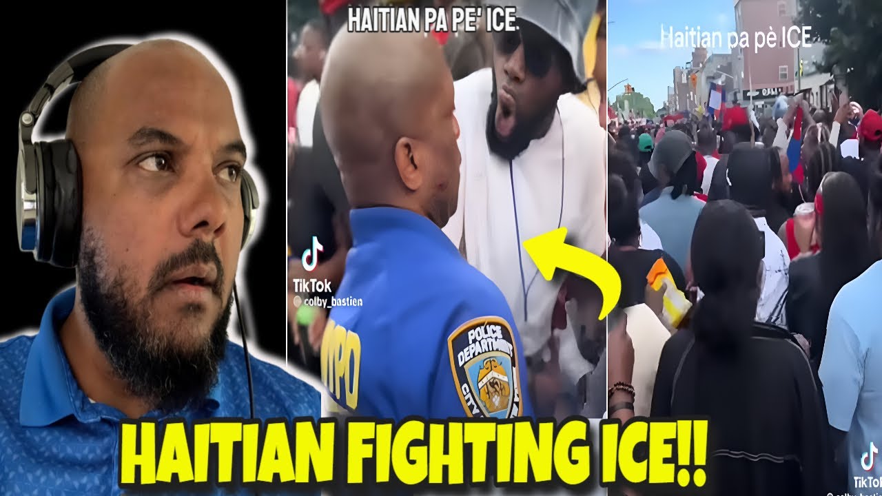 Latinos React to Haitians Fighting ICE - YouTube