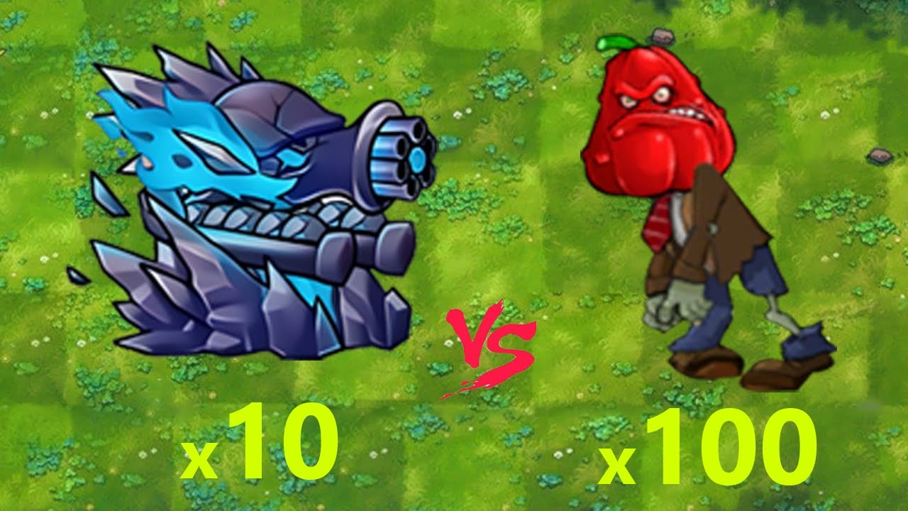 PvZ Fusion - 10 Ultimate Gatling Turrets use 55 different bullets vs ...