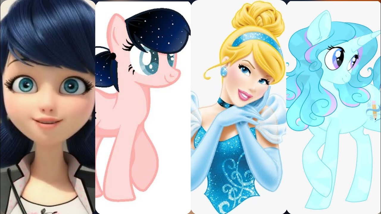 Disney Princesses VS My Little Pony #disneyprincess #marinette #my # ...