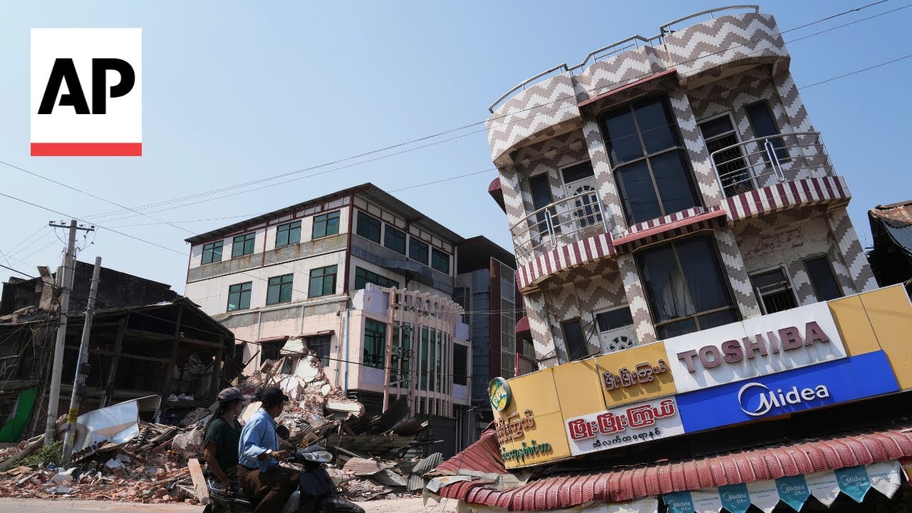 Aftermath of 7.7 magnitude earthquake in Naypyitaw, Myanmar - YouTube