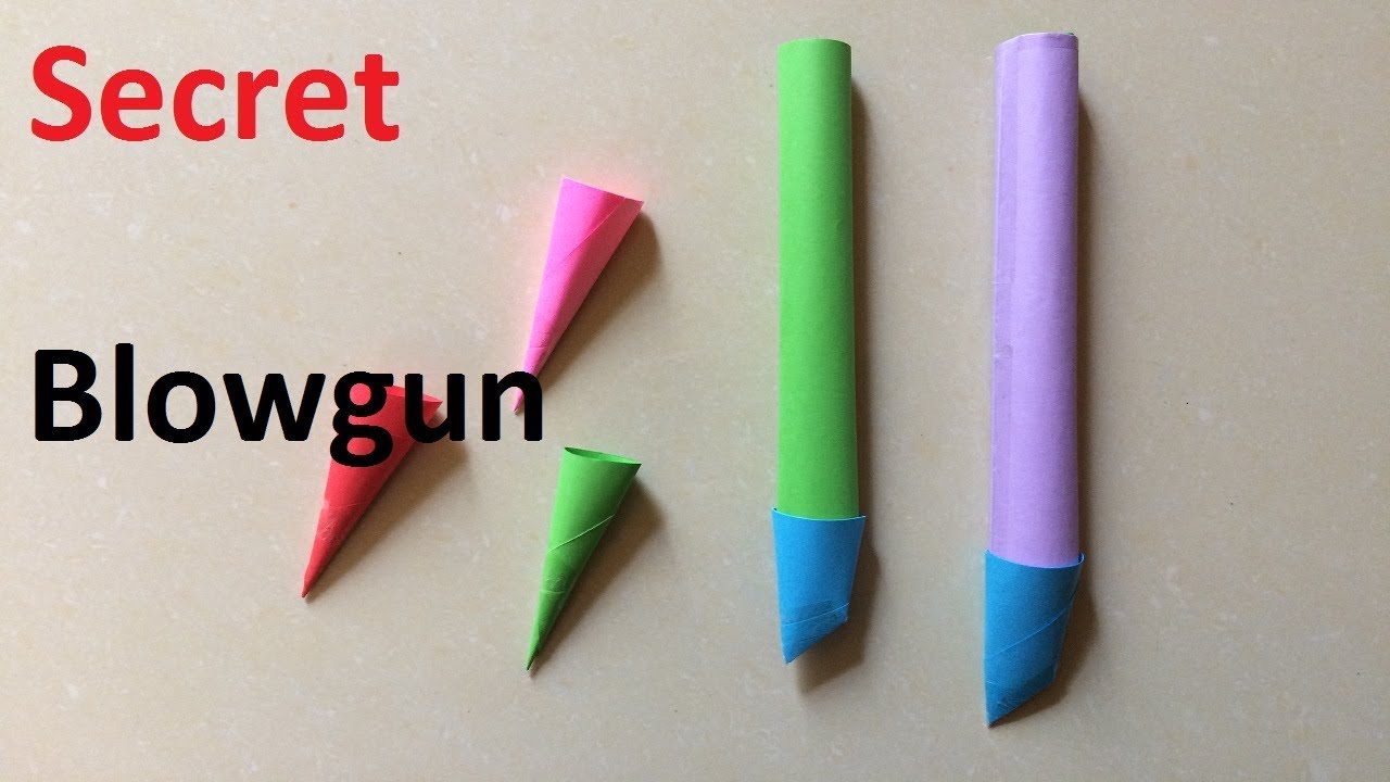 How to make a paper secret blowgun | Origami Strong and Super Secret ...