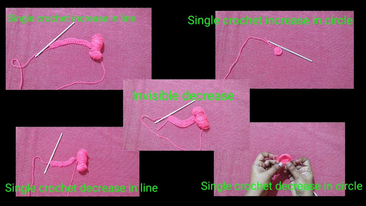 How to Crochet Increase and Decrease Stitch using Single Crochet Stitch ...