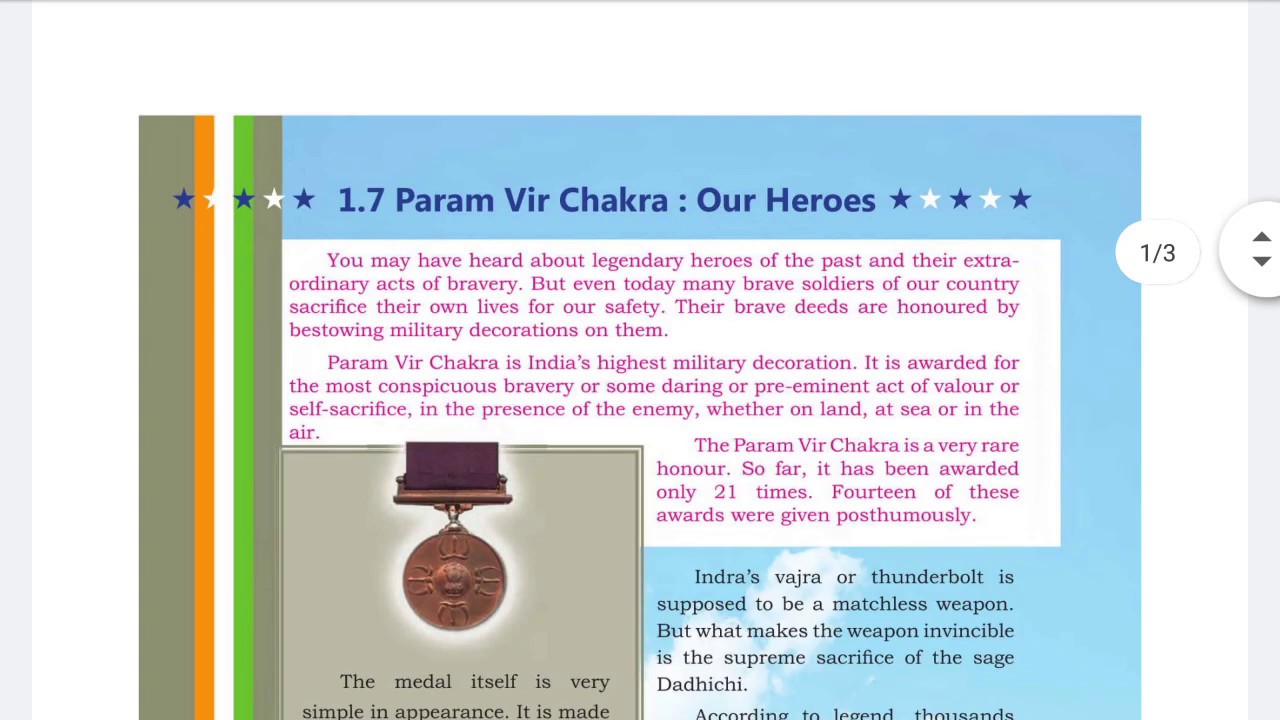 1.7 Param Vir Chakra : Our Heroes Maharashtra state bord | English medium |English | Std 6 - YouTube