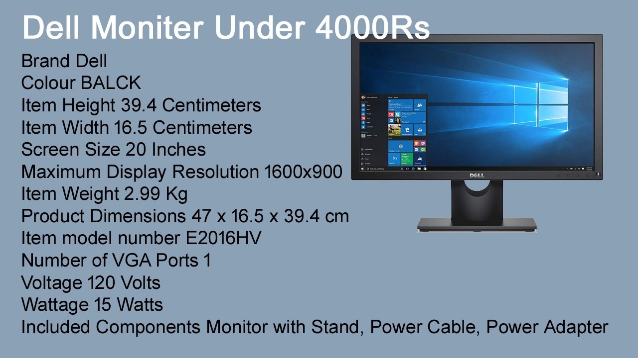 Dell E2016HV | Quick Unboxing Monitor | Under Budget - YouTube