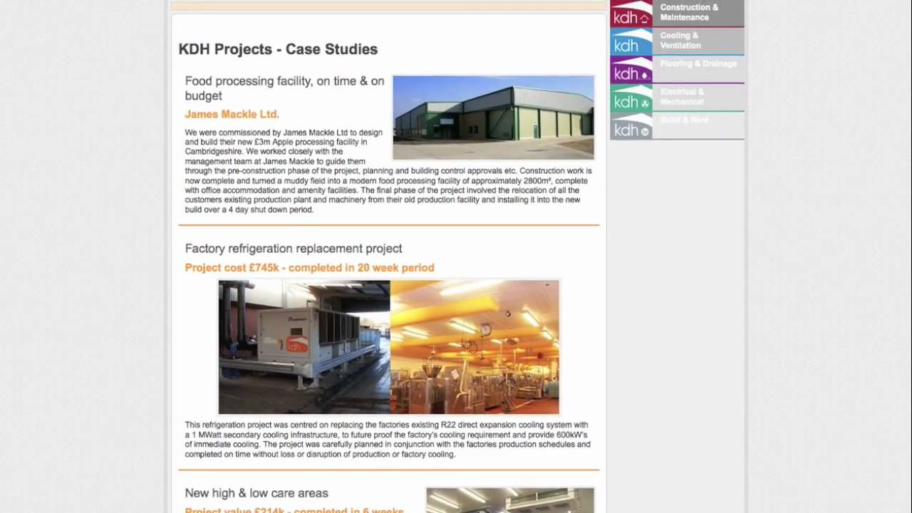 KDH Projects Food Industry Construction - YouTube