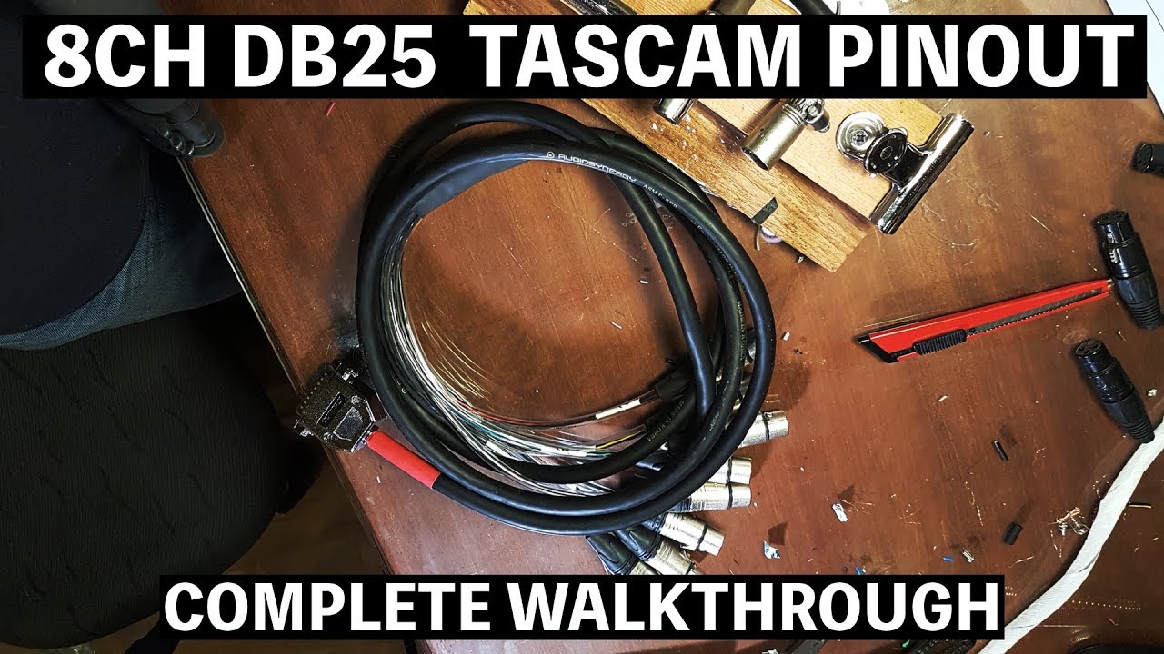 8ch DB25(DSUB) Breakout cable TASCAM PINOUT complete making walkthrough ...