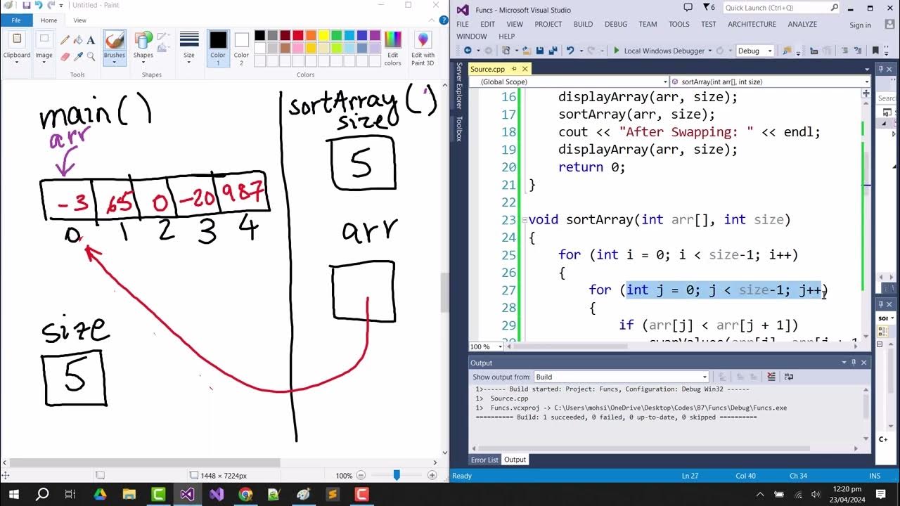28. PF - Sorting Arrays using Functions: Building a sortArray Function with a Swap Method - YouTube