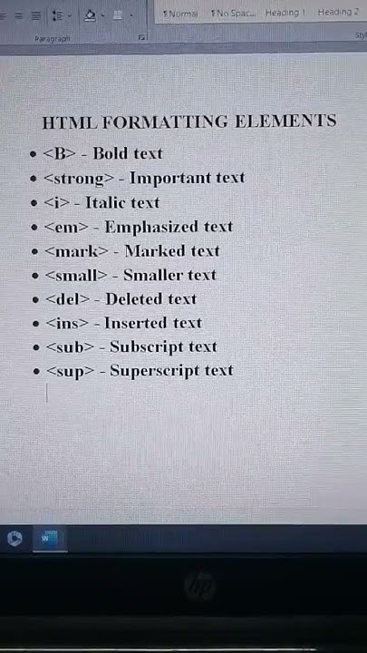 Html formatting elements #codewithabhijeet - YouTube