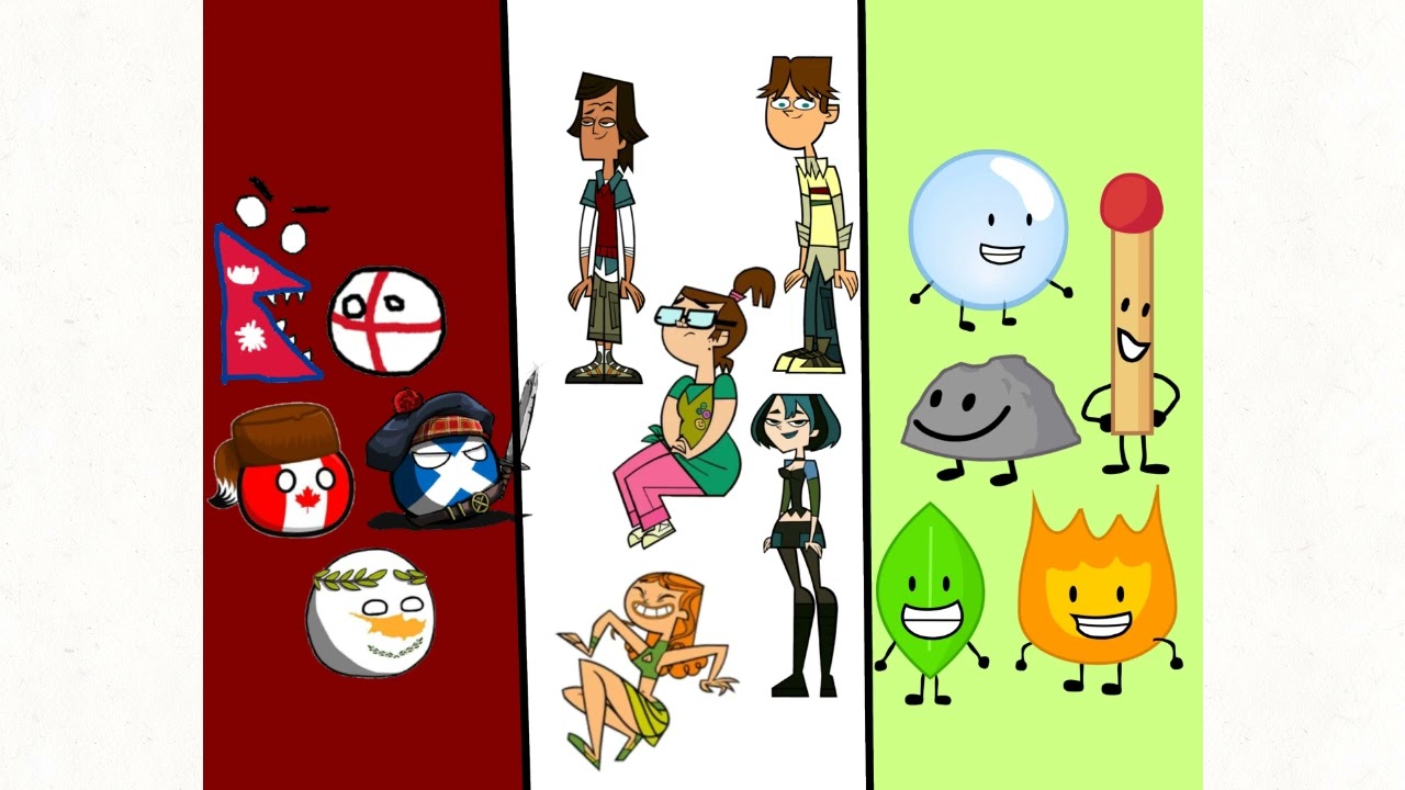 countryballs vs bfdi vs total drama viewer voting episode 1 - YouTube
