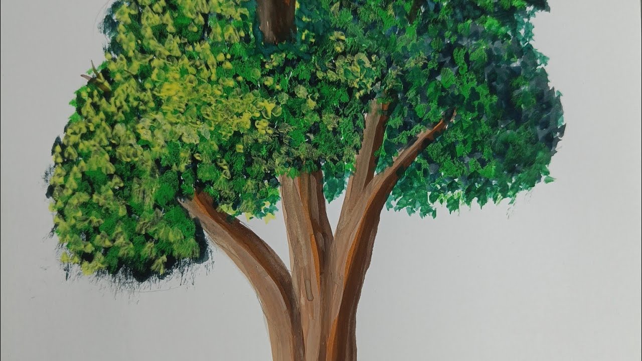 How To Draw a Tree! Draw a tree! with Water color! water colour! - YouTube