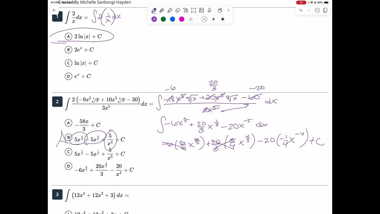 AP Calc Basic Antiderivatives Review #1 2024 - YouTube