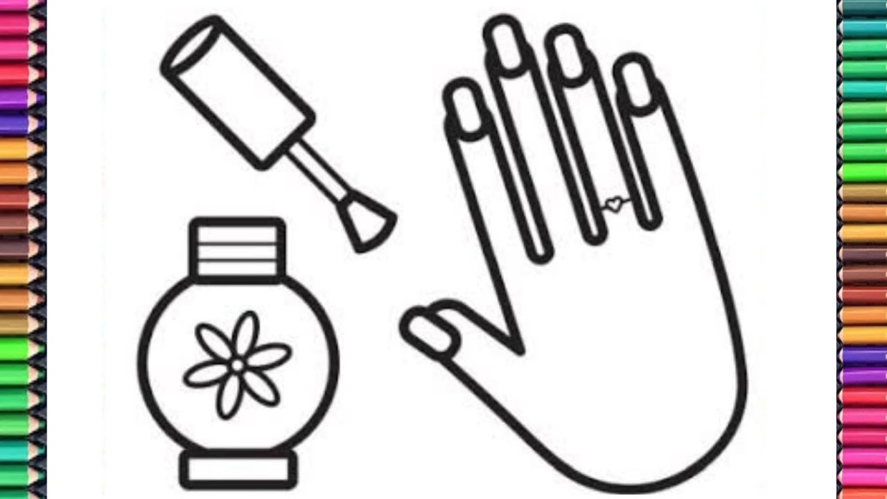 How To Draw Nail Polish For kids | ♥️💚💛Nail Polish Drawing Easy Step By ...