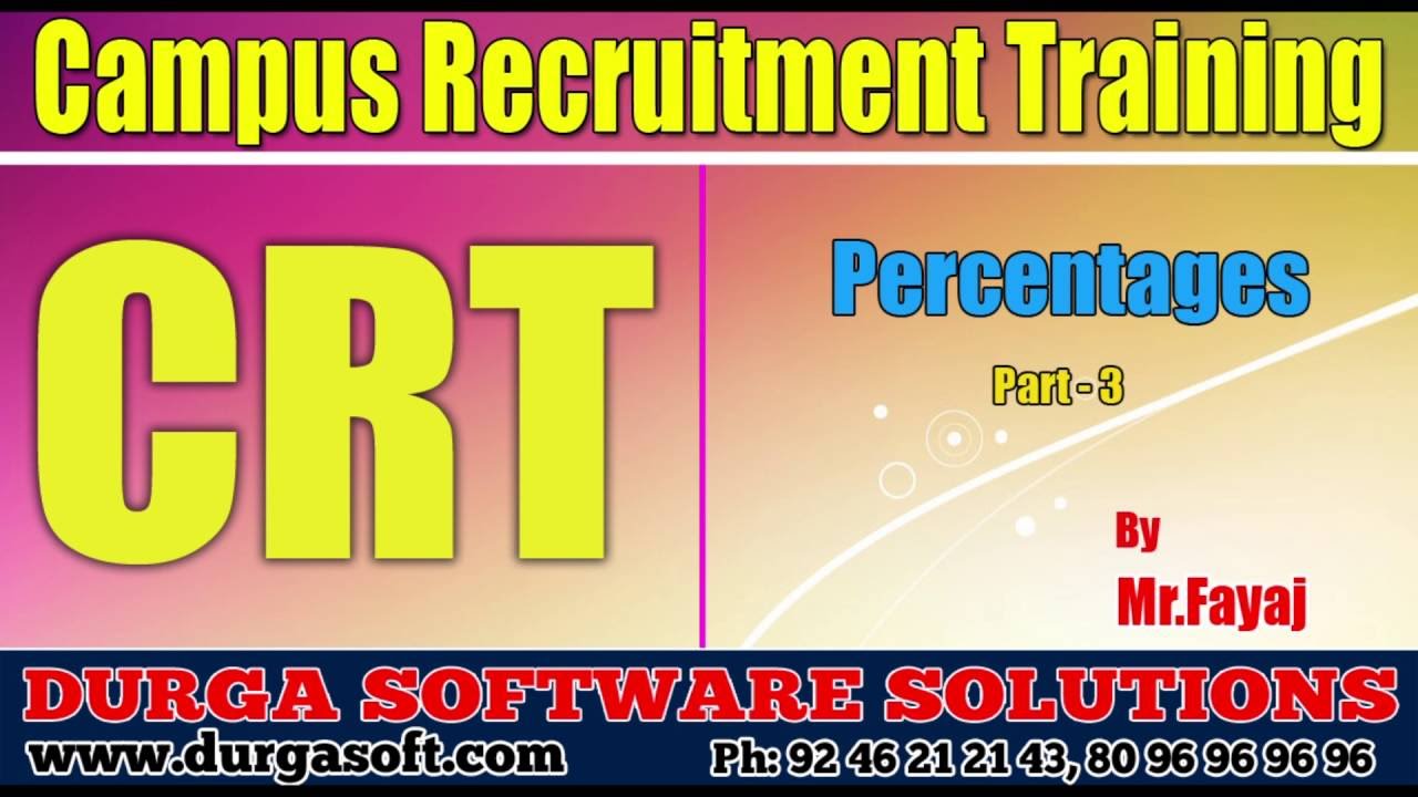 Campus Recruitment Training (CRT) || Percentages Part - 3 - YouTube