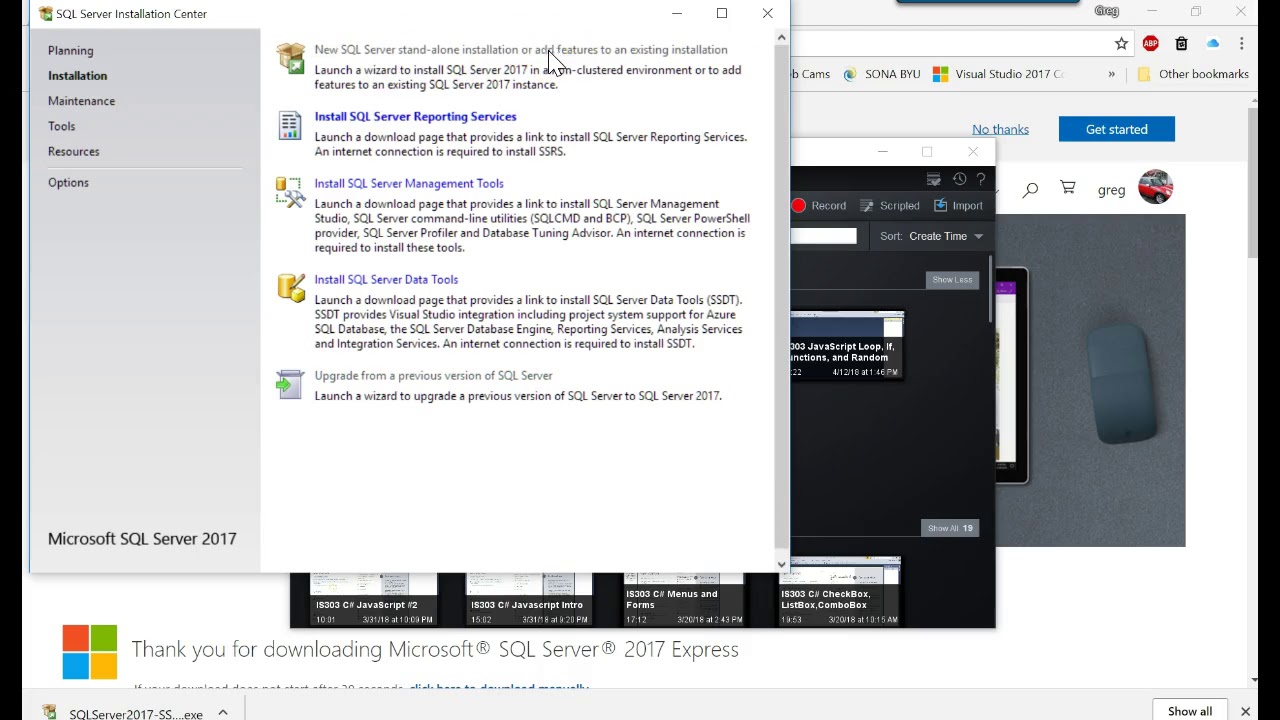 BYU Install MS SQL Server 17 - YouTube