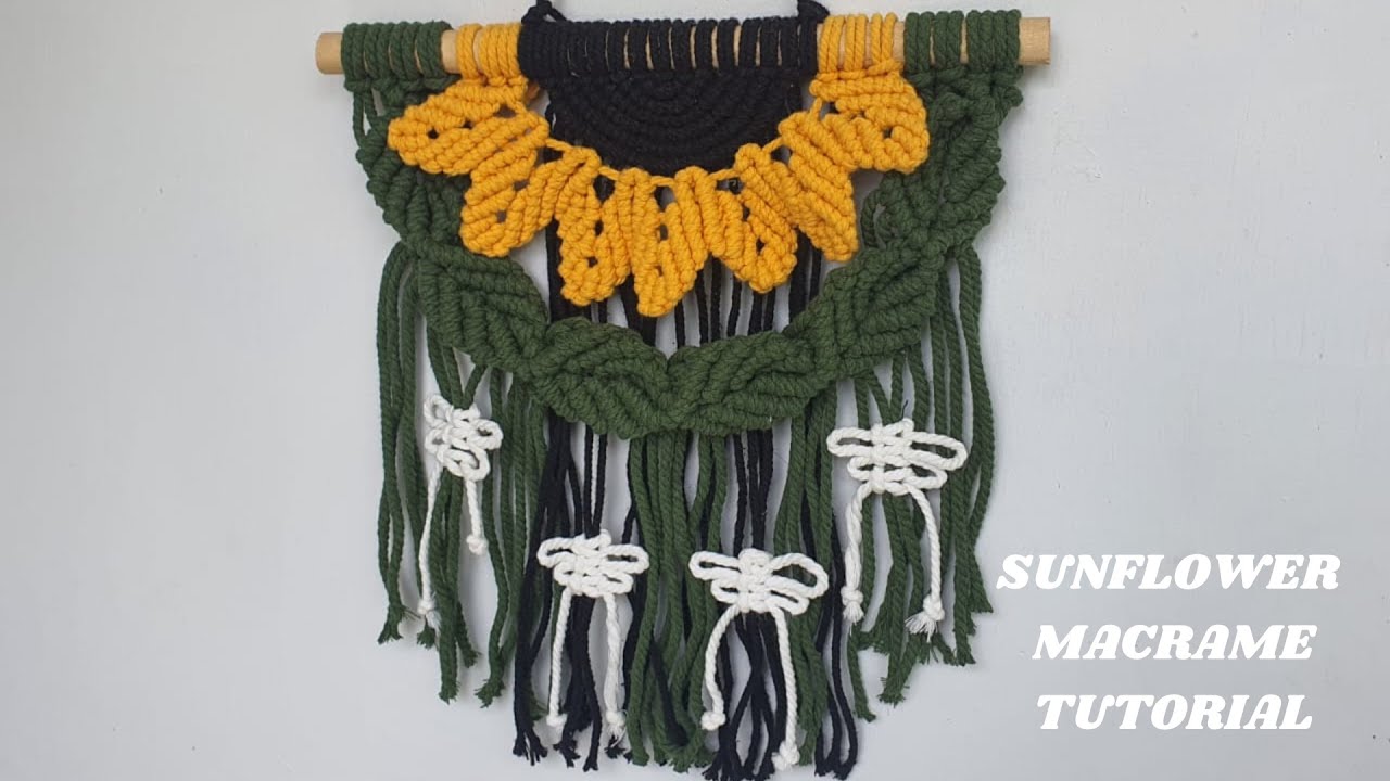 HOW TO MAKE SUNFLOWER MACRAME WALL HANGING EASY FOR BEGINNERS - YouTube