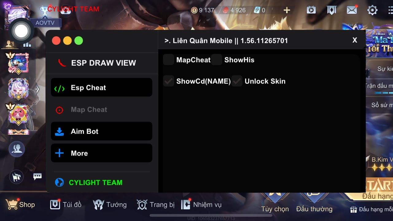 Chia Sẻ Menu Unlock All Skin ESP x AIM Elsu bách phát bách trúng có slider cam và bật hack map ...