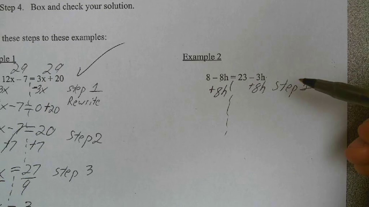 Sec 4 6 Part 2 Solving 3 step equations - YouTube