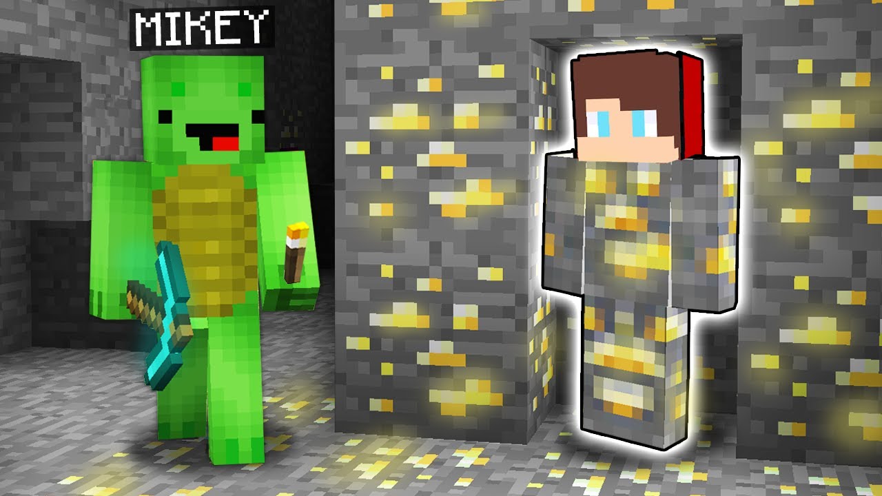 Mikey and JJ - GOLD PRANKED in Minecraft gameplay by Mikey and JJ ...