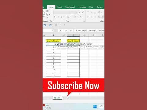 Convert Month Number to Month Name in Excel Using Choose Function #excel #excelformula # ...