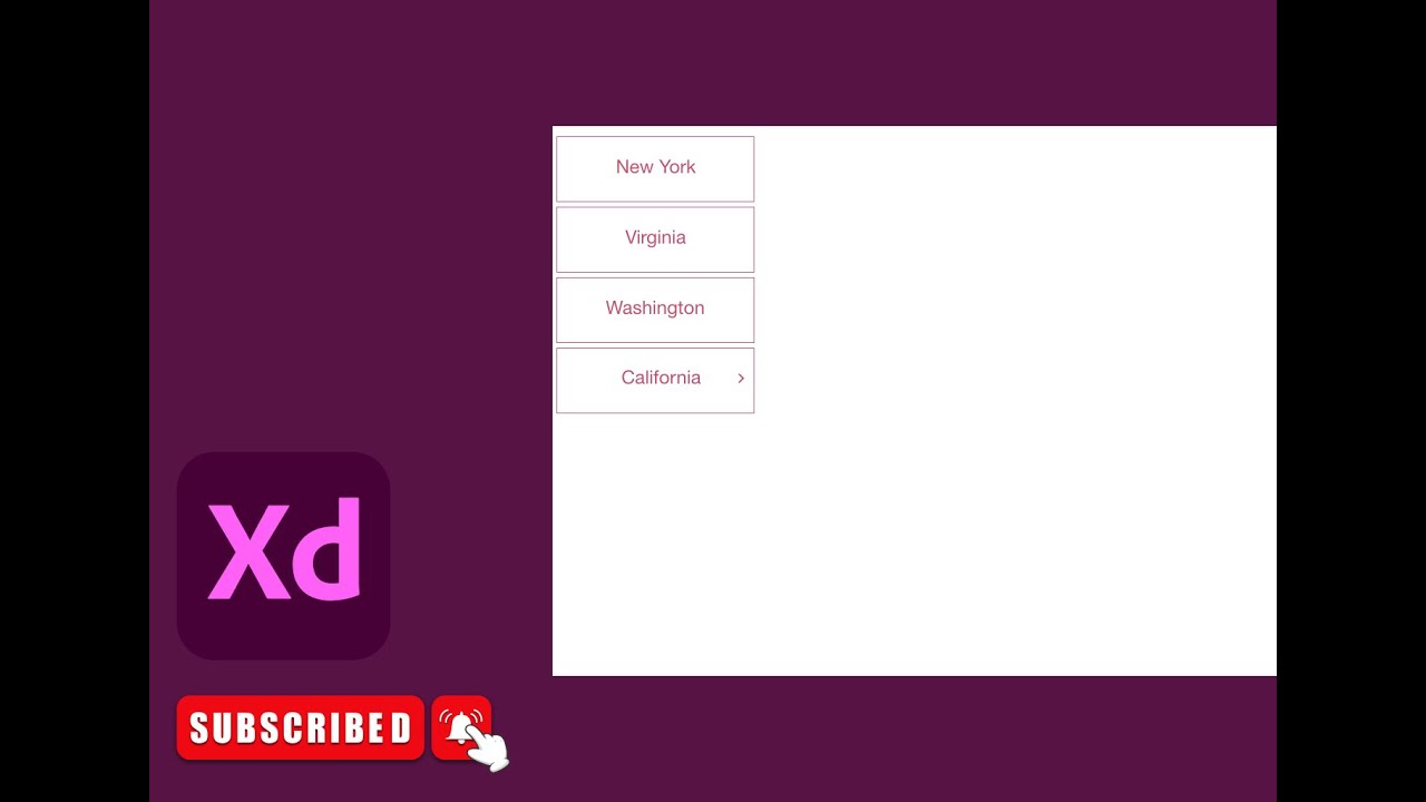 Multiple Dropdown with Hover in Adobe XD - YouTube