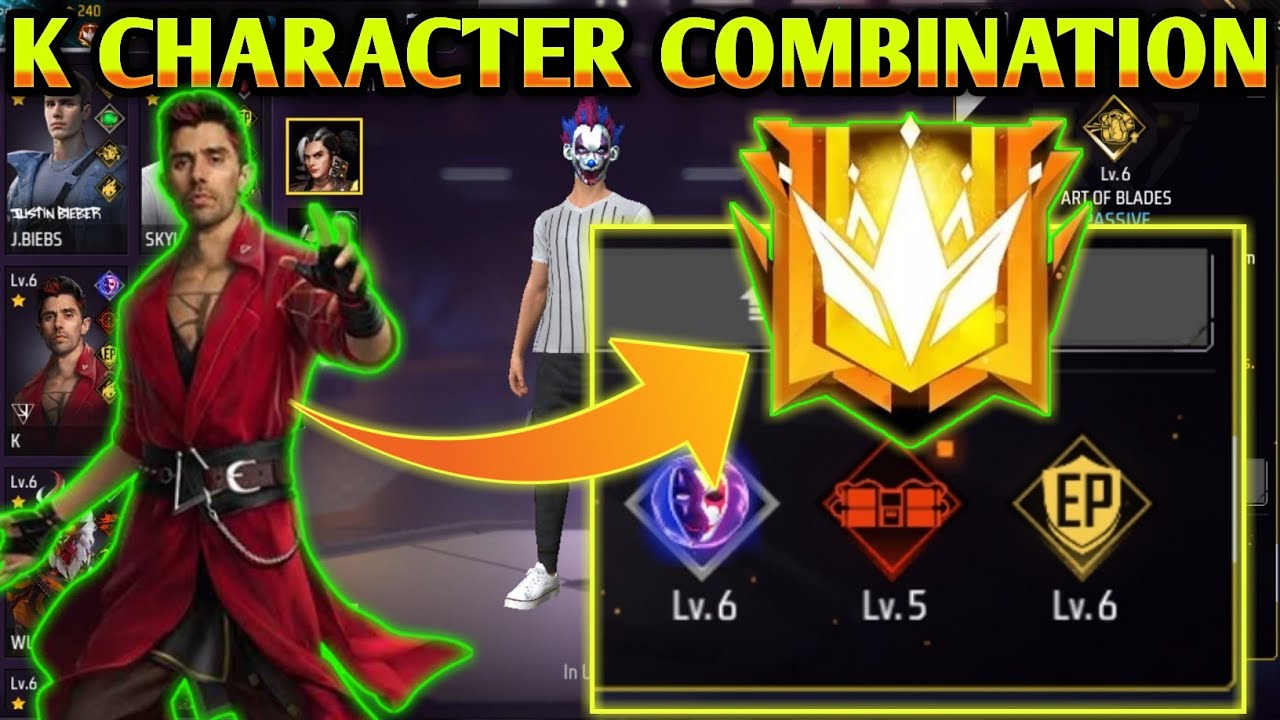 FREE FIRE K CHARACTER COMBINATION | K CHARACTER COMBINATION FOR RANK ...