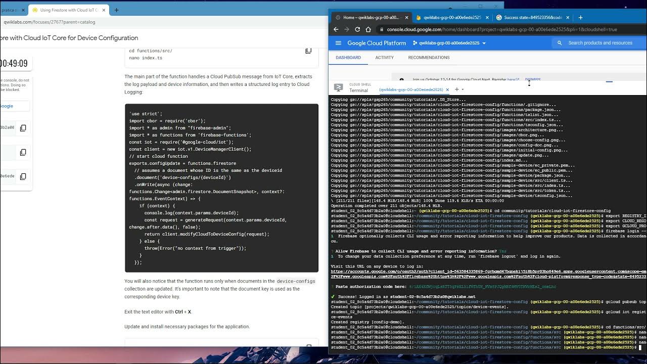 Using Firestore with Cloud IoT Core for Device Configuration [GSP265] - Qwiklabs - YouTube