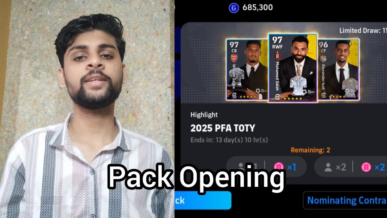 E Football ൽ 2025 PFA TOTY യുടെ Pack Opening - YouTube