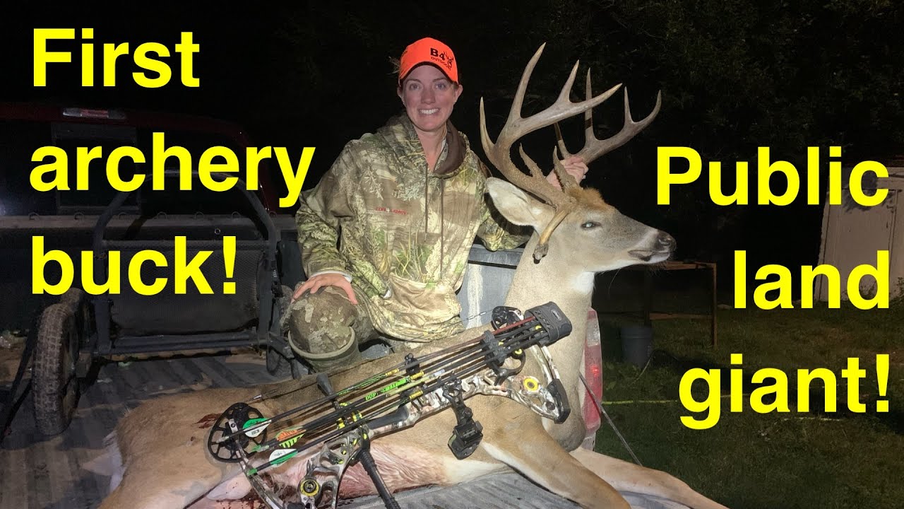 Brooke connects with a public land giant! First archery buck at 5 yards ...