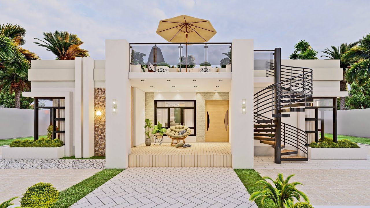 Elegant Hidden roof house design | Cozy interior | 2 Bedrooms - 15mx15m ...
