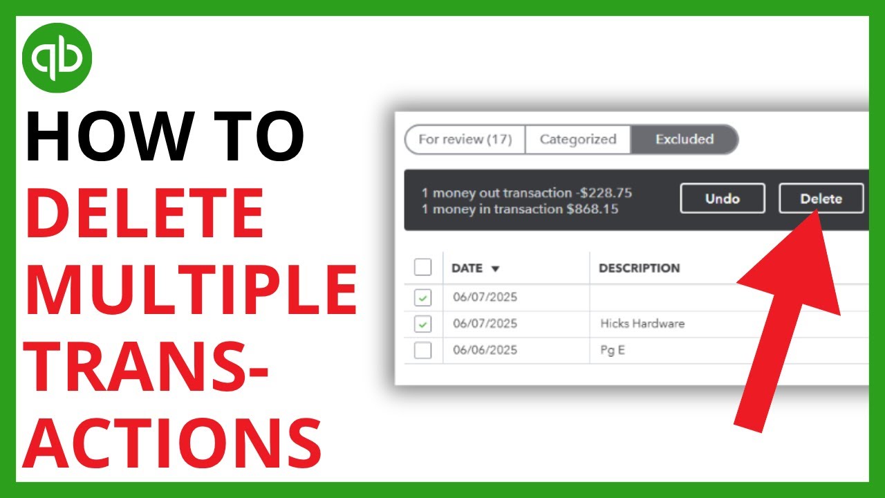 How To Delete Multiple Transactions In Quickbooks Online