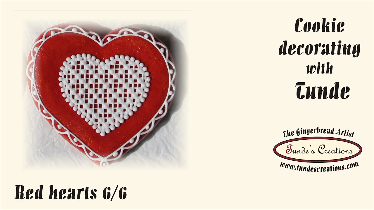 How to decorate a red gingerbread heart 6/6 - YouTube