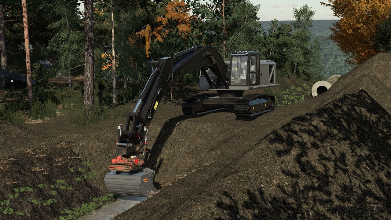 Finishing up the pond and starting new site | EP. 3 | Fs22 timelapse ...