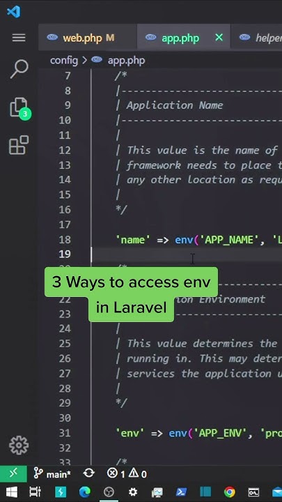 3 Ways To Access Env Variable In Laravel Tricks Laravel Tips Php Code Programming Website